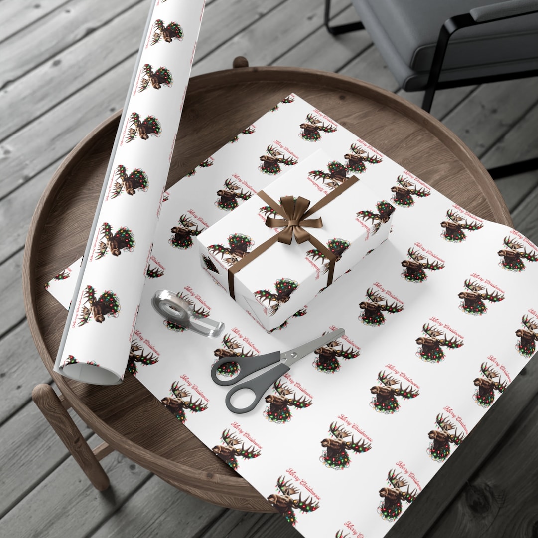 Merry Christmoose Gift Wrap Paper, Gift Wrap, Christmas Wrapping Paper ...
