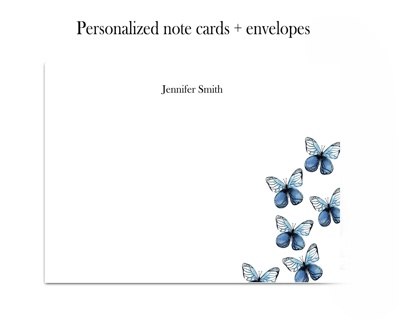 Personalized stationery butterflys notecards custom | Etsy