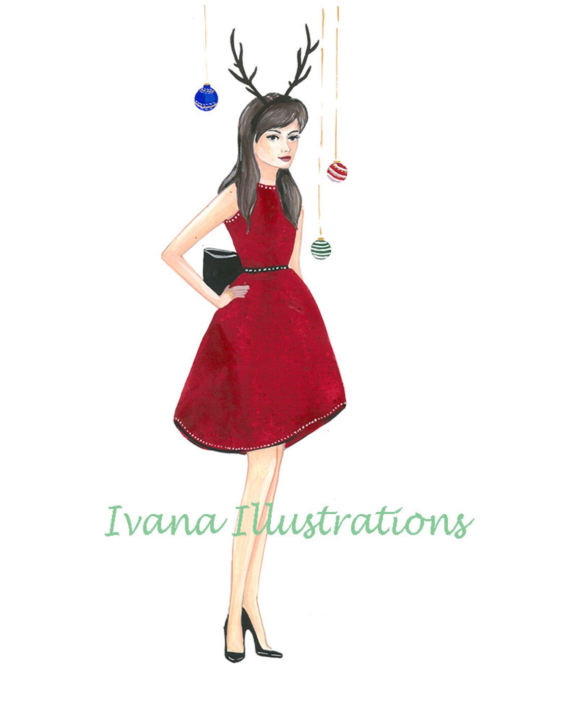 Instant Download Christmas Set Fashion Illustrations Printable - Etsy