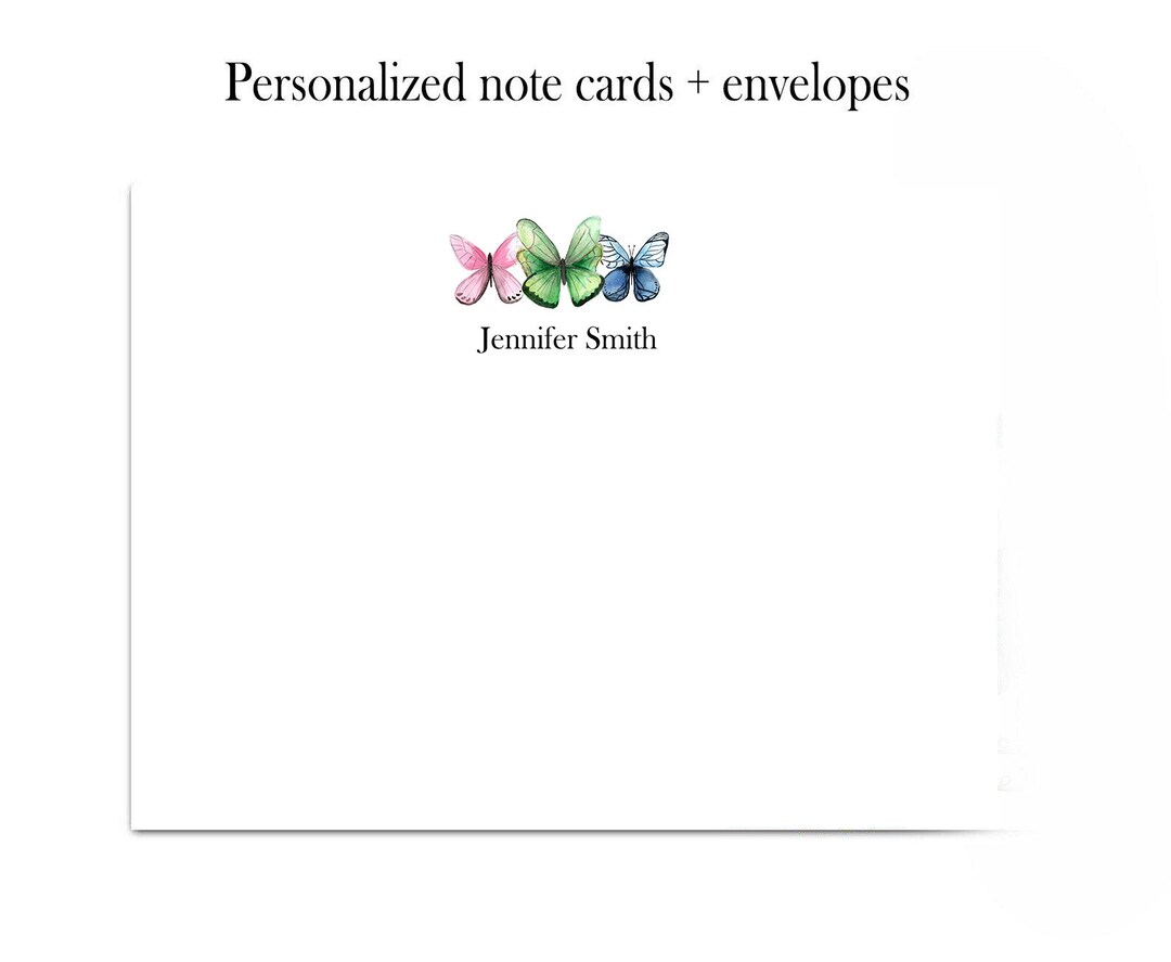 Custom Stationery Butterflys Notecards, Spring Stationary Butterflys ...
