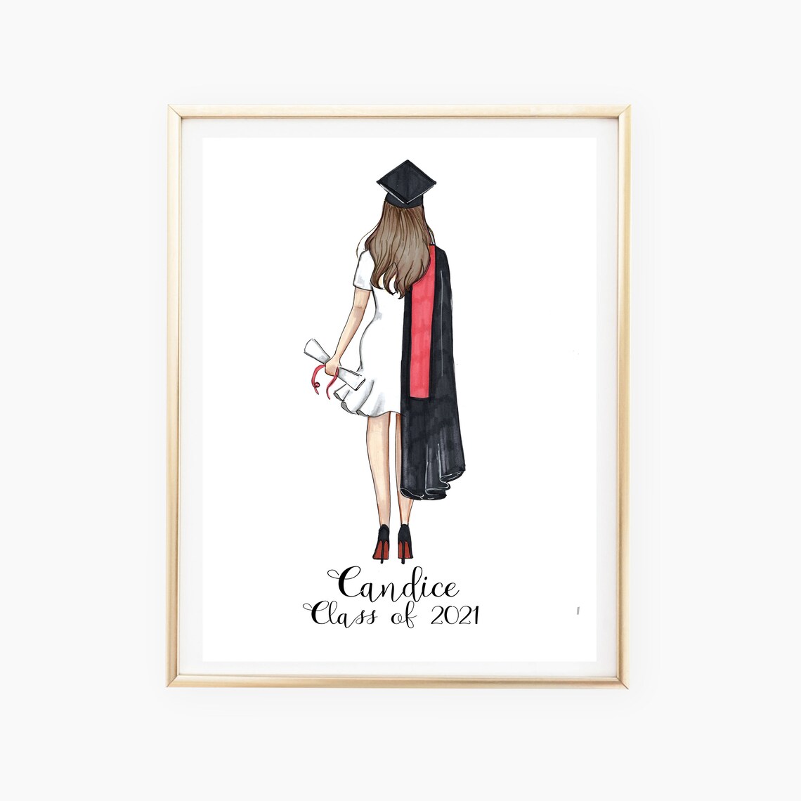 Graduation Gift Printpersonalized Graduation Portrait for - Etsy