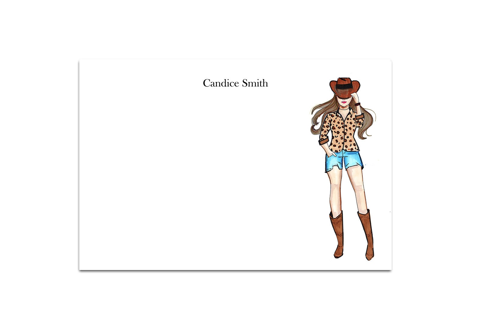 Custom Texas Girl Stationery Notecards leopard Print - Etsy