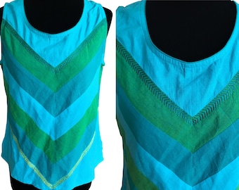 Blue Chevron Top - Etsy