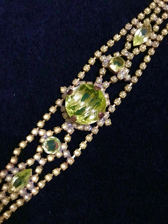 VASELINE URANIUM Glass Art Deco Style Bracelet, Carni… - Gem