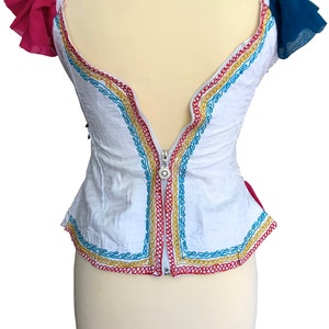 70s French Vintage Carnival Pageant Top, Embroidered Colourful Beaded ...