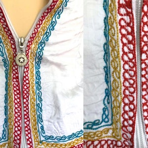 70s French Vintage Carnival Pageant Top, Embroidered Colourful Beaded ...