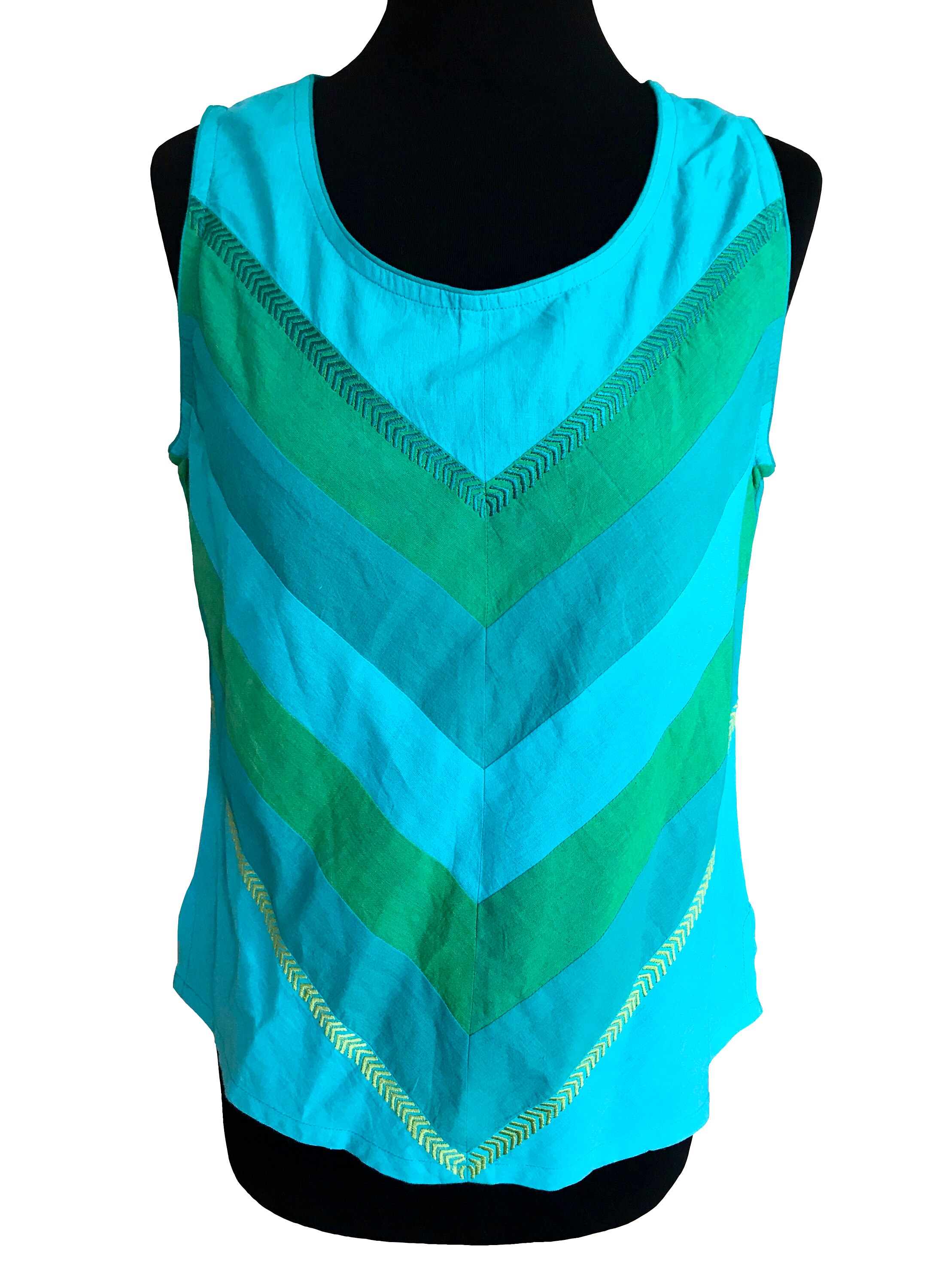 Blue Green Chevron Tank