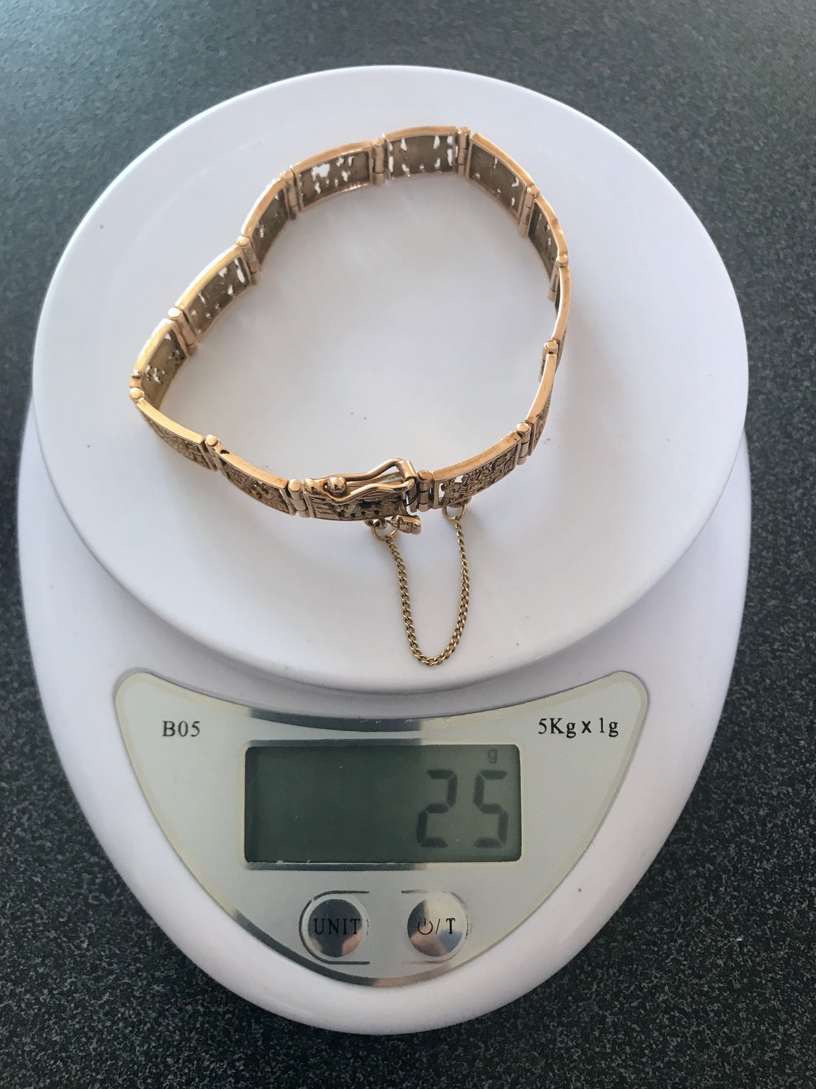 Rare 18K Solid Gold Bracelet 25g, Vintage 1940s Peruvian Artisan Panel ...