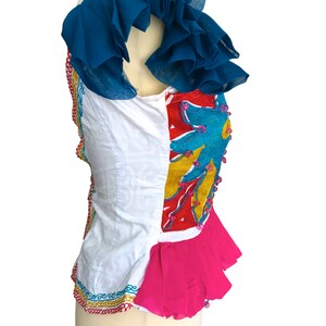 70s French Vintage Carnival Pageant Top, Embroidered Colourful Beaded ...