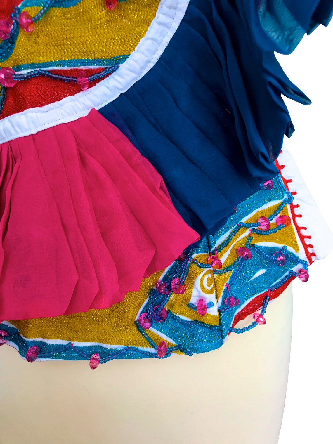 70s French Vintage Carnival Pageant Top Embroidered Colourful - Etsy