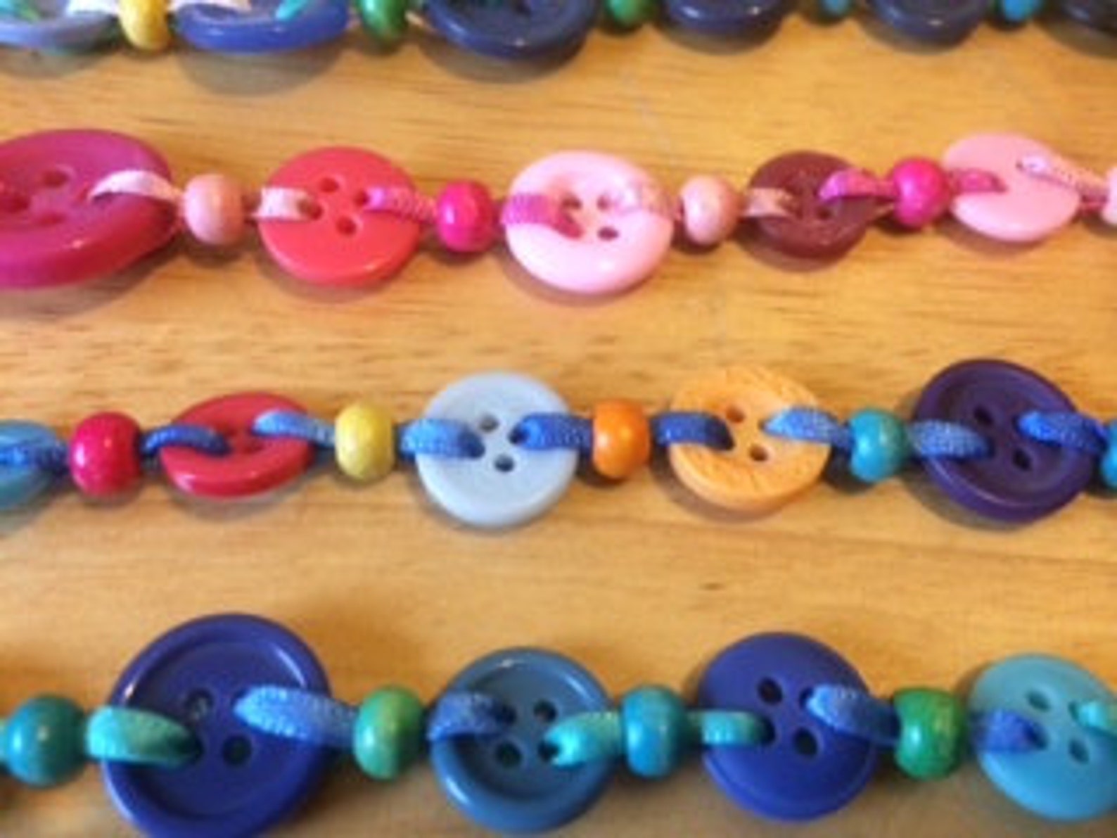 Gorgeous Hand Made Button, Bead and Ribbon Necklaces Ideal Presents and ...
