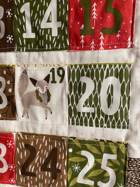 Christmas Handmade Quilted Fabric Material Advent Calendar Woodland ...