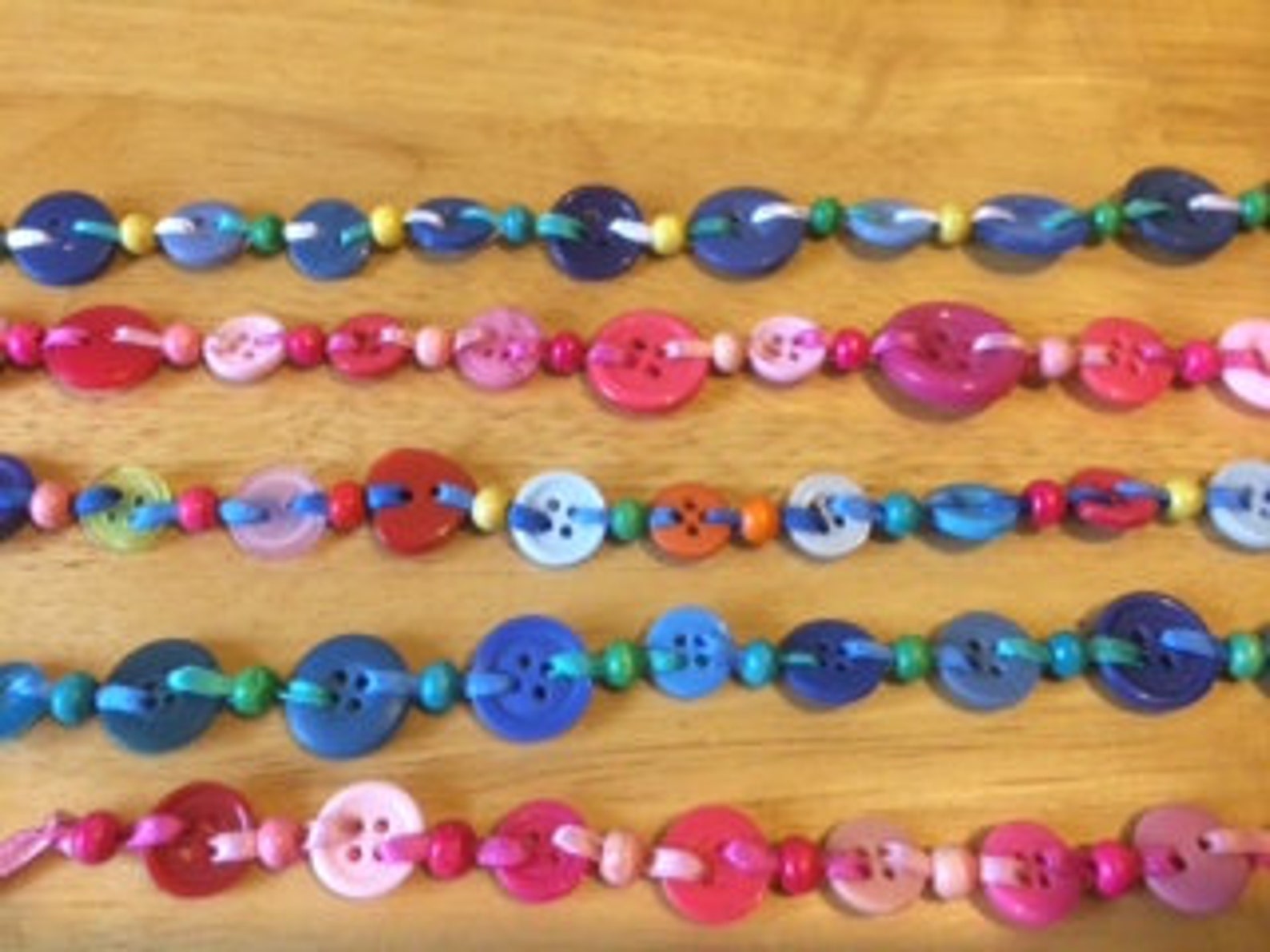 Gorgeous Hand Made Button, Bead and Ribbon Necklaces Ideal Presents and ...