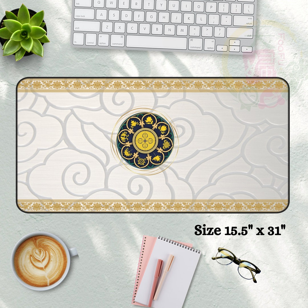Desk Mat, Eight Auspicious Symbols, Lucky Cloud, Desk Mat, XL Mousepad ...