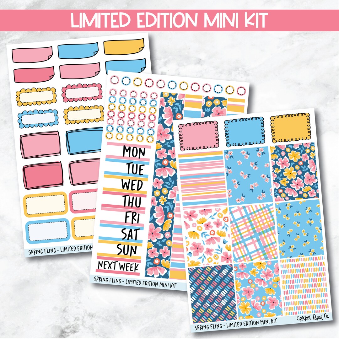 Planner Stickers Standard Mini Kit - Spring Fling - Etsy