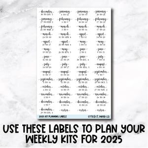 2025 Weekly Kit Planning Labels - Planner Stickers - Etsy