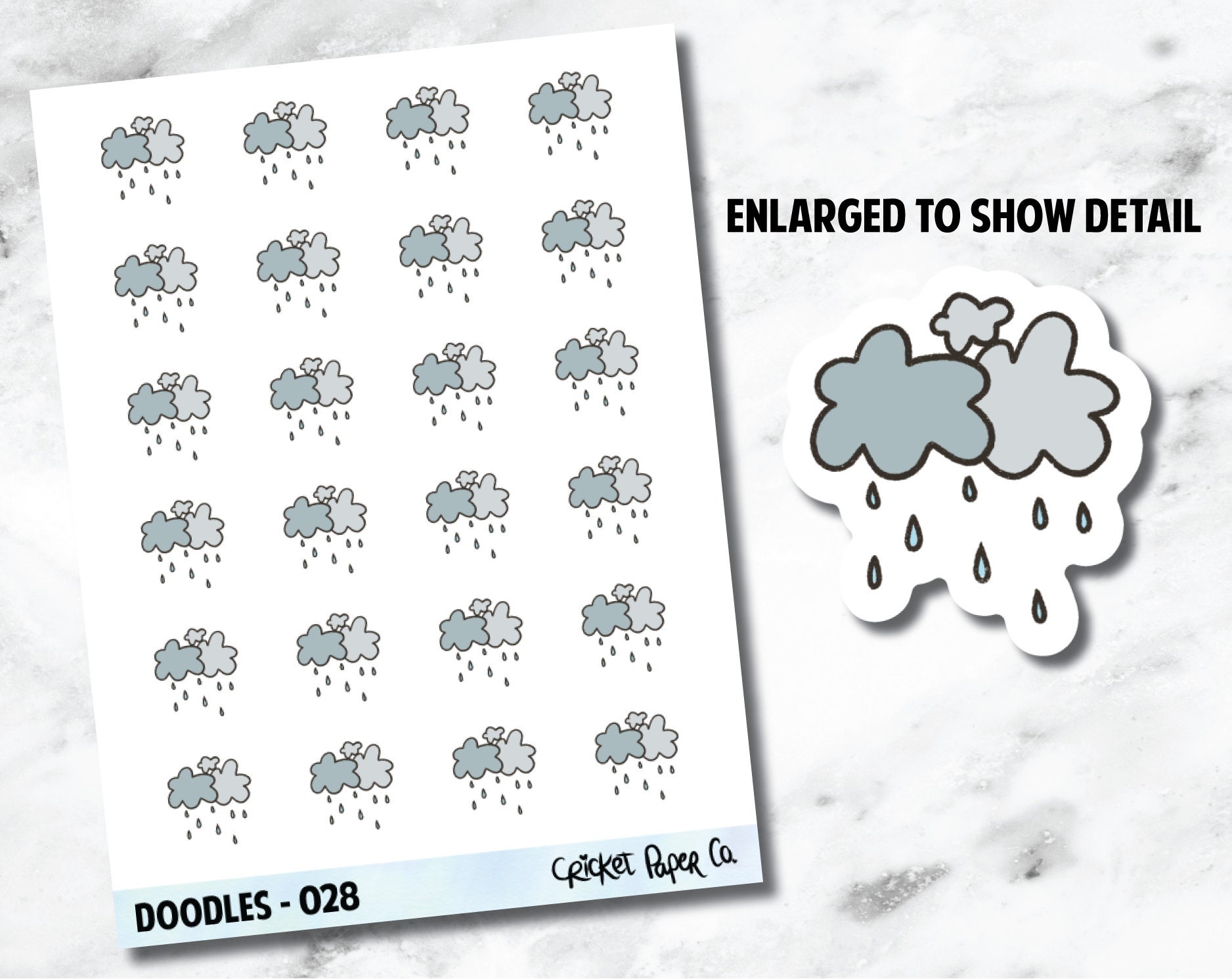Rainy, Raining, Rain Clouds, Showers Weather Hand Drawn Doodles - 028 ...