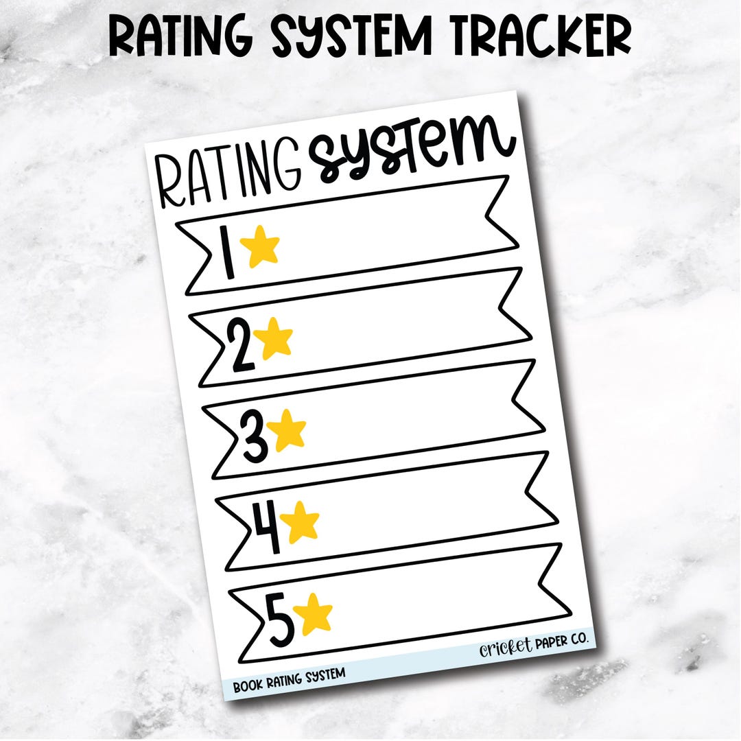 Book Rating System Tracker Book Journal Stickers - Etsy