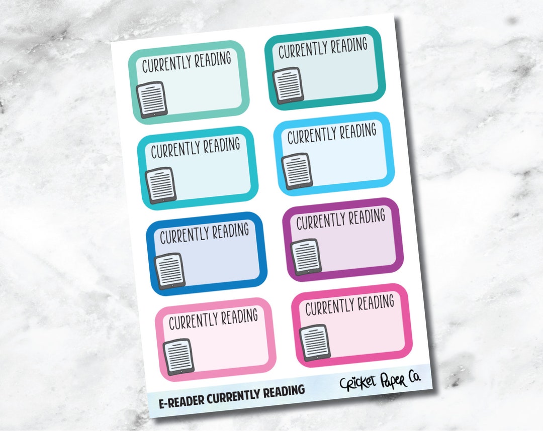 E-reader Currently Reading - Reading and Bookish Planner Stickers - Etsy