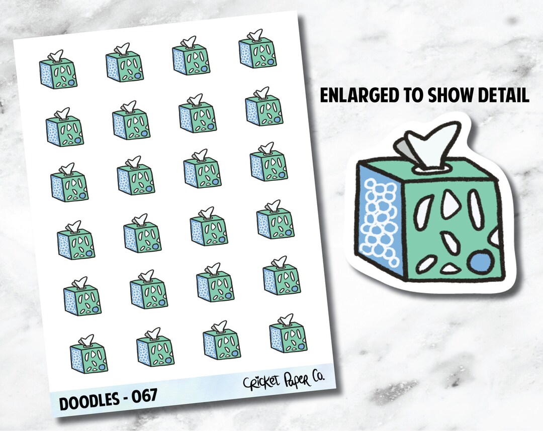 Kleenex, Facial Tissue, Sick Day, Cold Tracker Hand Drawn Doodles - 067 ...