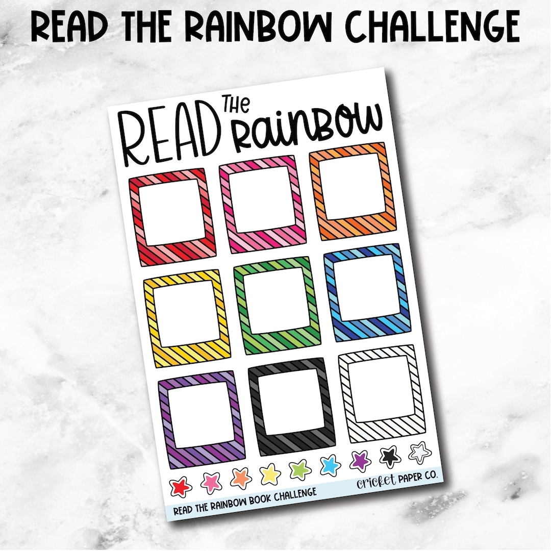 Read the Rainbow Challenge Book Journal Stickers - Etsy