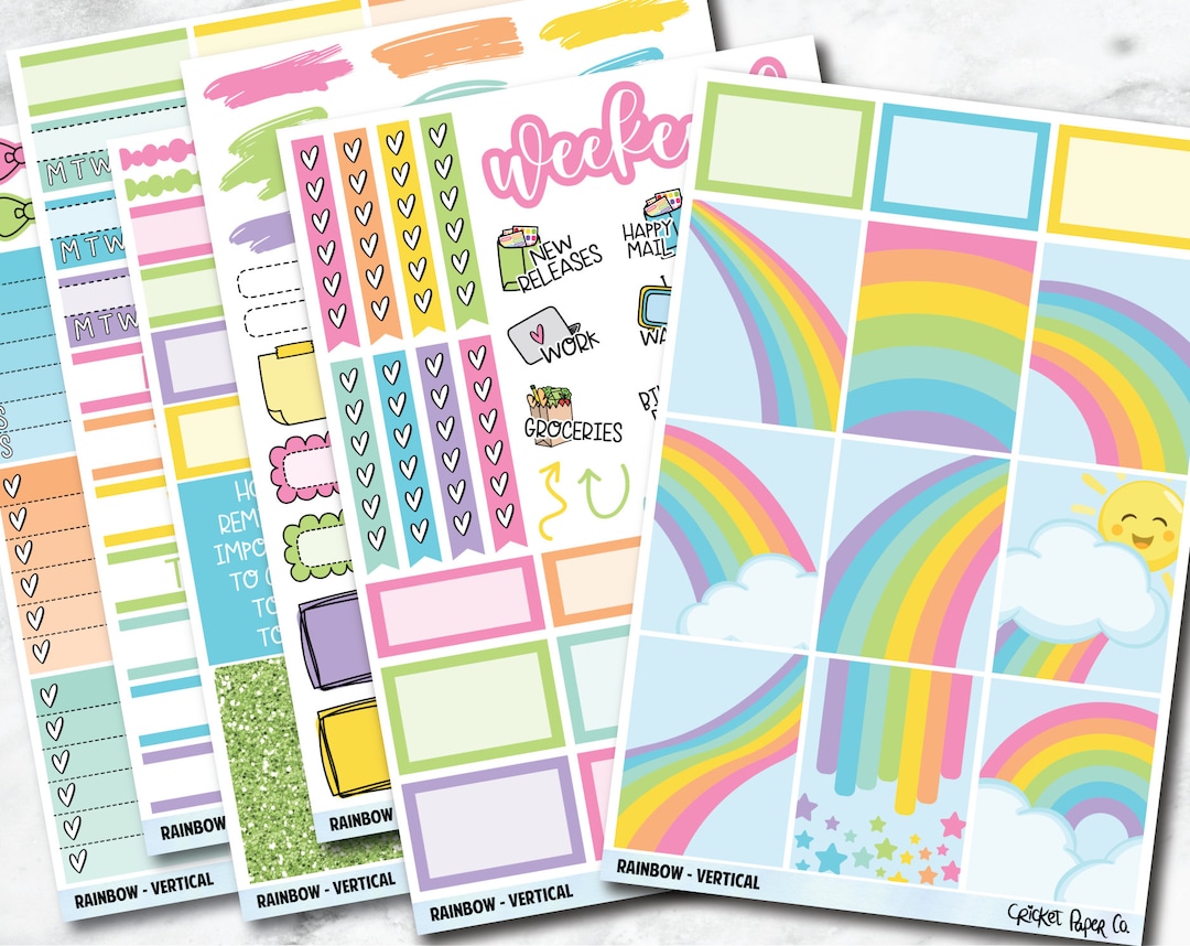 RAINBOW Planner Stickers - Full Kit - Etsy