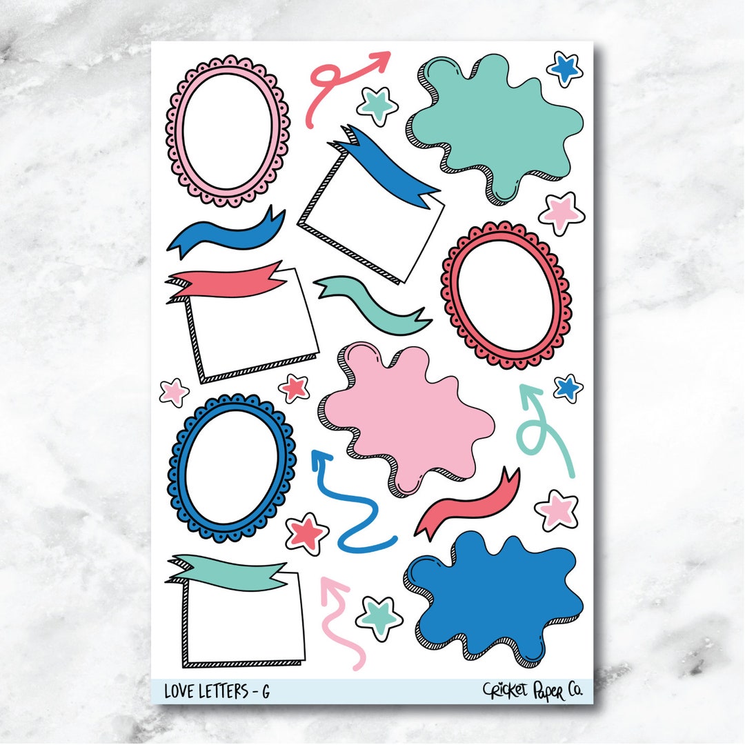 Love Letters Bullet Journal Style Journaling and Planner Stickers G - Etsy