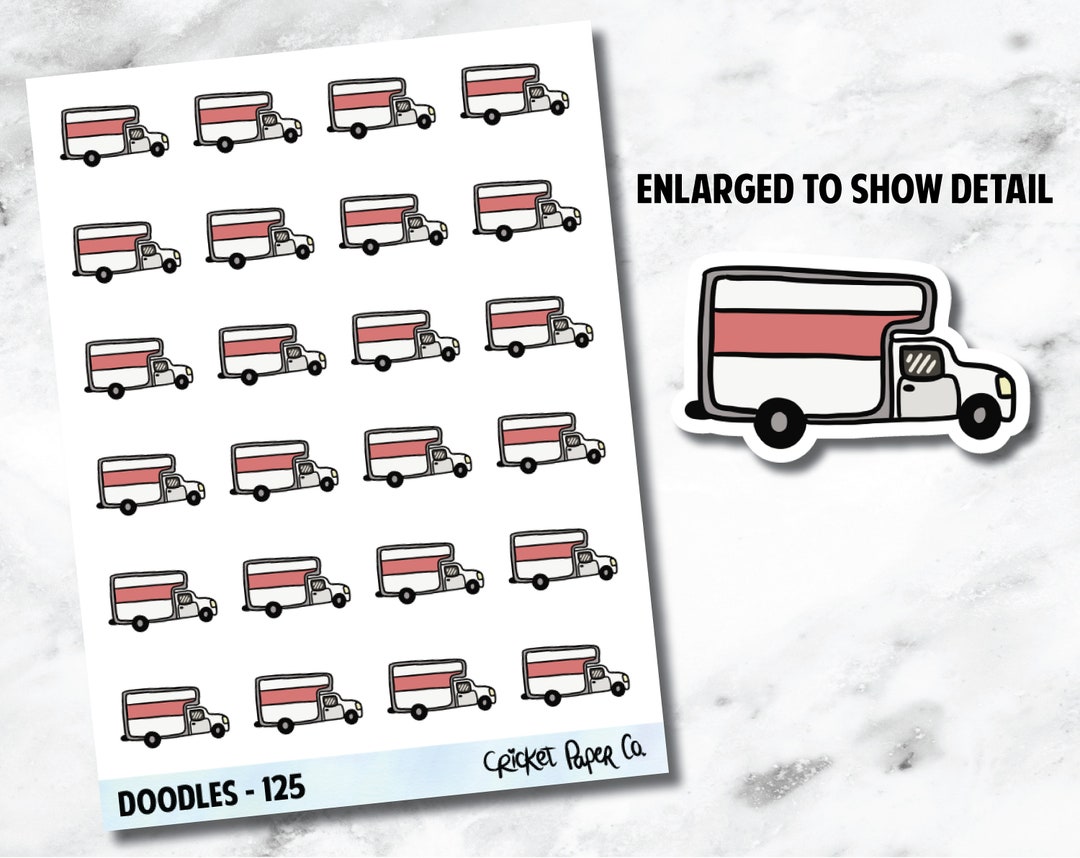 Moving Truck, Movers, Haul Hand Drawn Doodles - 125 - Etsy