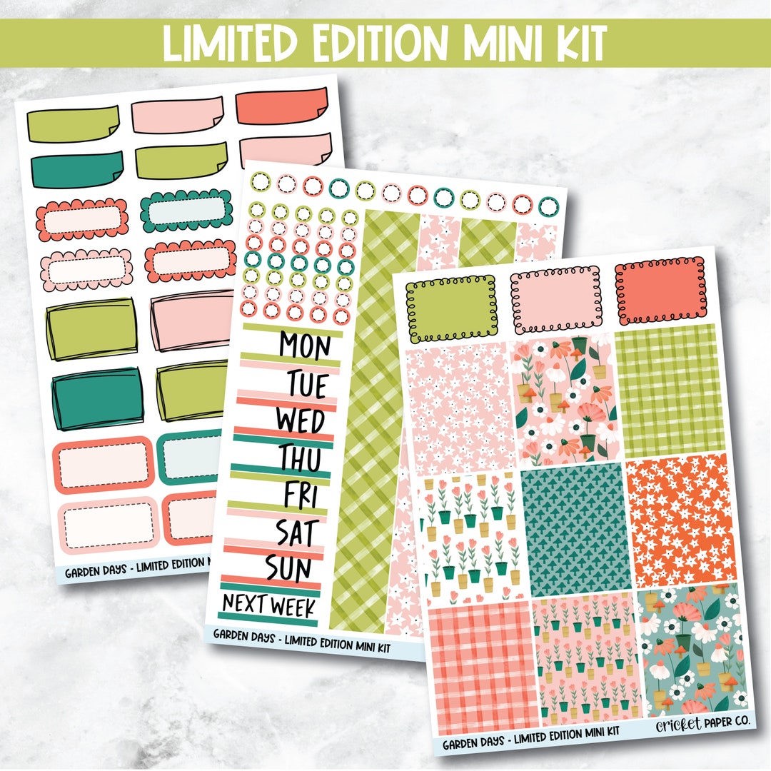 Planner Stickers Limited Edition Mini Kit Garden Days - Etsy