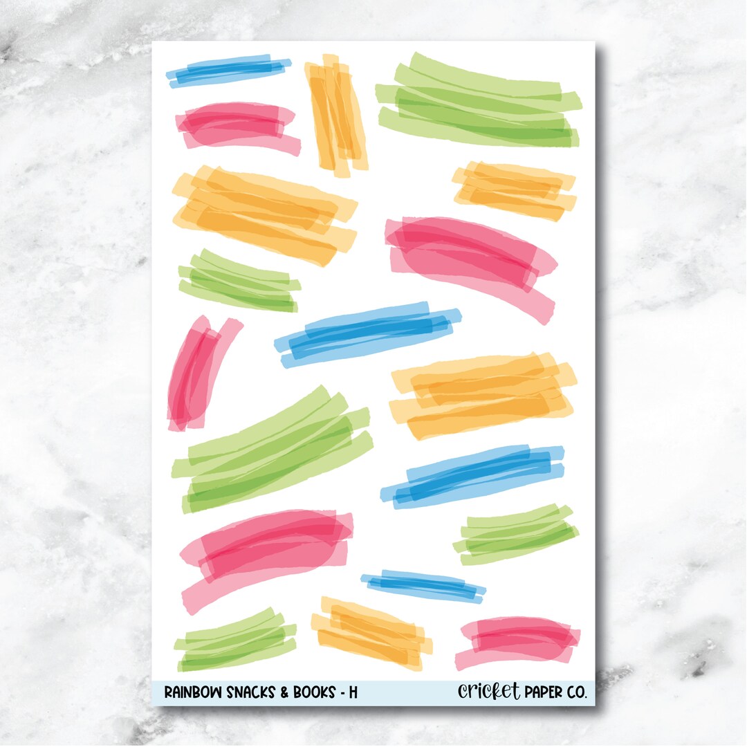 Rainbow Snacks & Books Highlighter Swatch Journaling and Planner ...