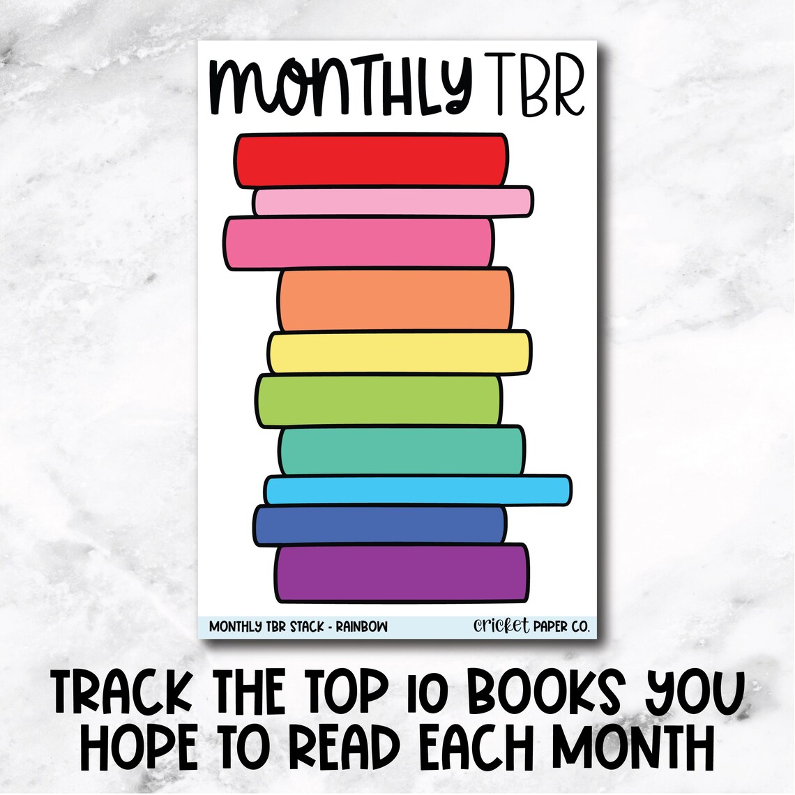 Monthly TBR Stack Book Journal Stickers - Rainbow - Etsy