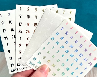 Foiled Date Dots Planner Stickers for Use With Erin Condren - Etsy