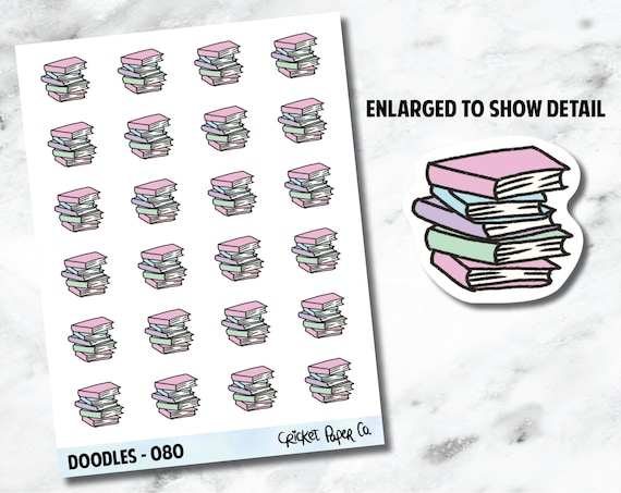 Stack of Books Homework Study Reading Library Run Hand - Etsy