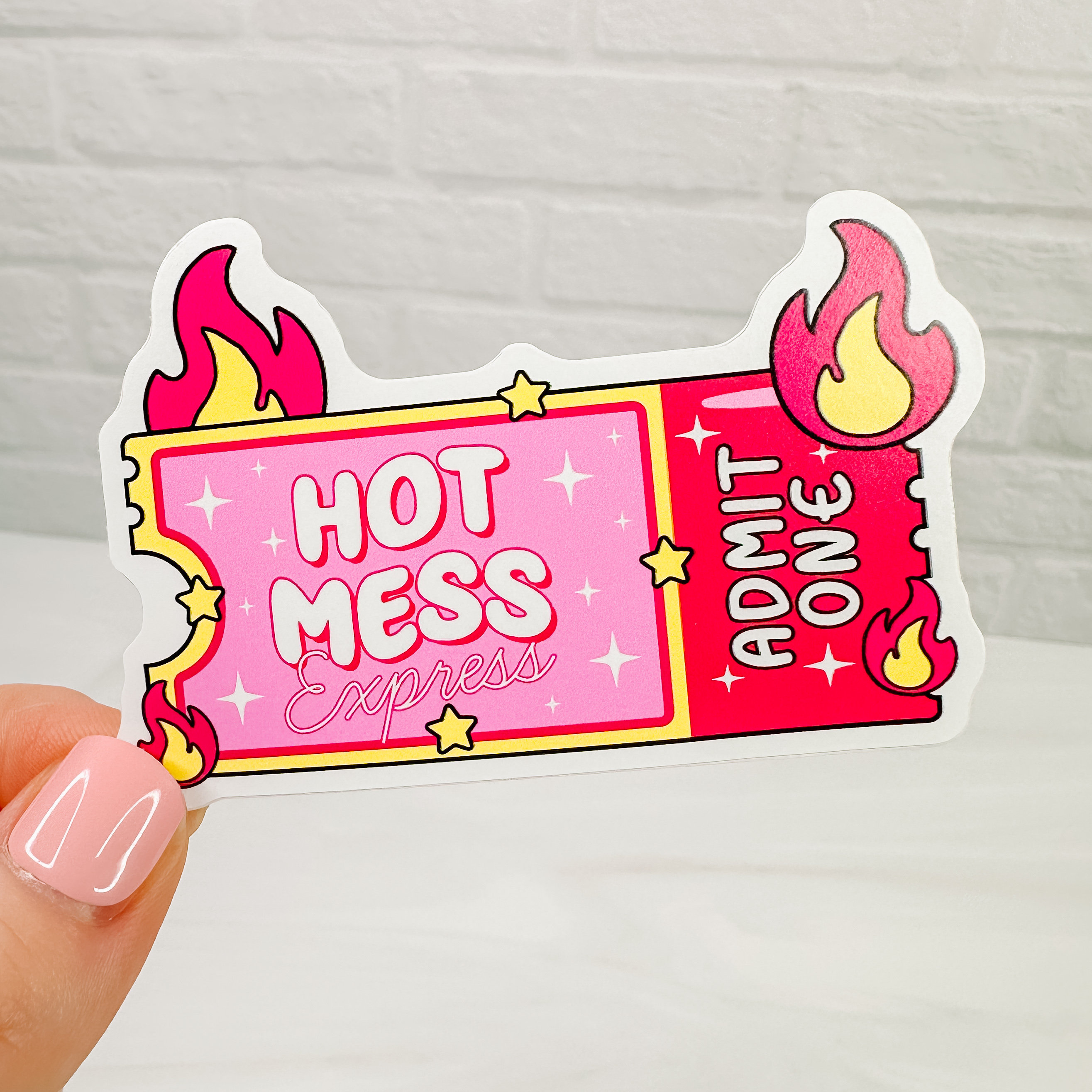 Hot Mess Express Ticket - Decorative Vinyl Sticker - Etsy