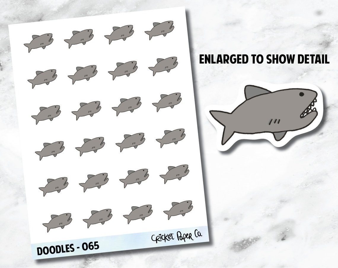 Shark Shark Week Period Reminder or Tracker Hand Drawn - Etsy
