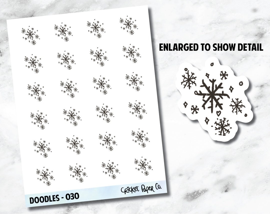 Snowflakes, Snow, Snowy Weather Hand Drawn Doodles 030 - Etsy