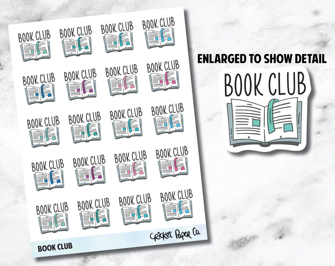 Book Club Typography Icon - Reading and Bookish Planner Stickers - Etsy