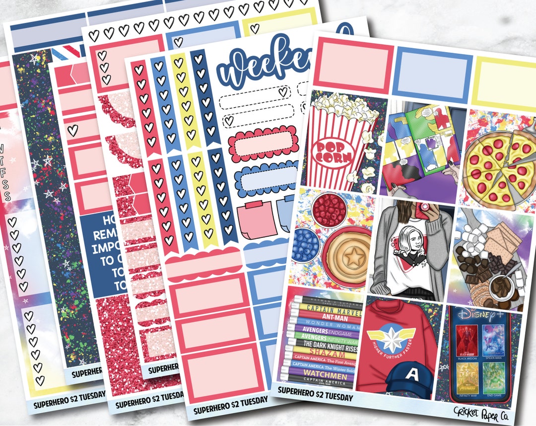 SUPERHERO Planner Stickers - Full Kit - Etsy