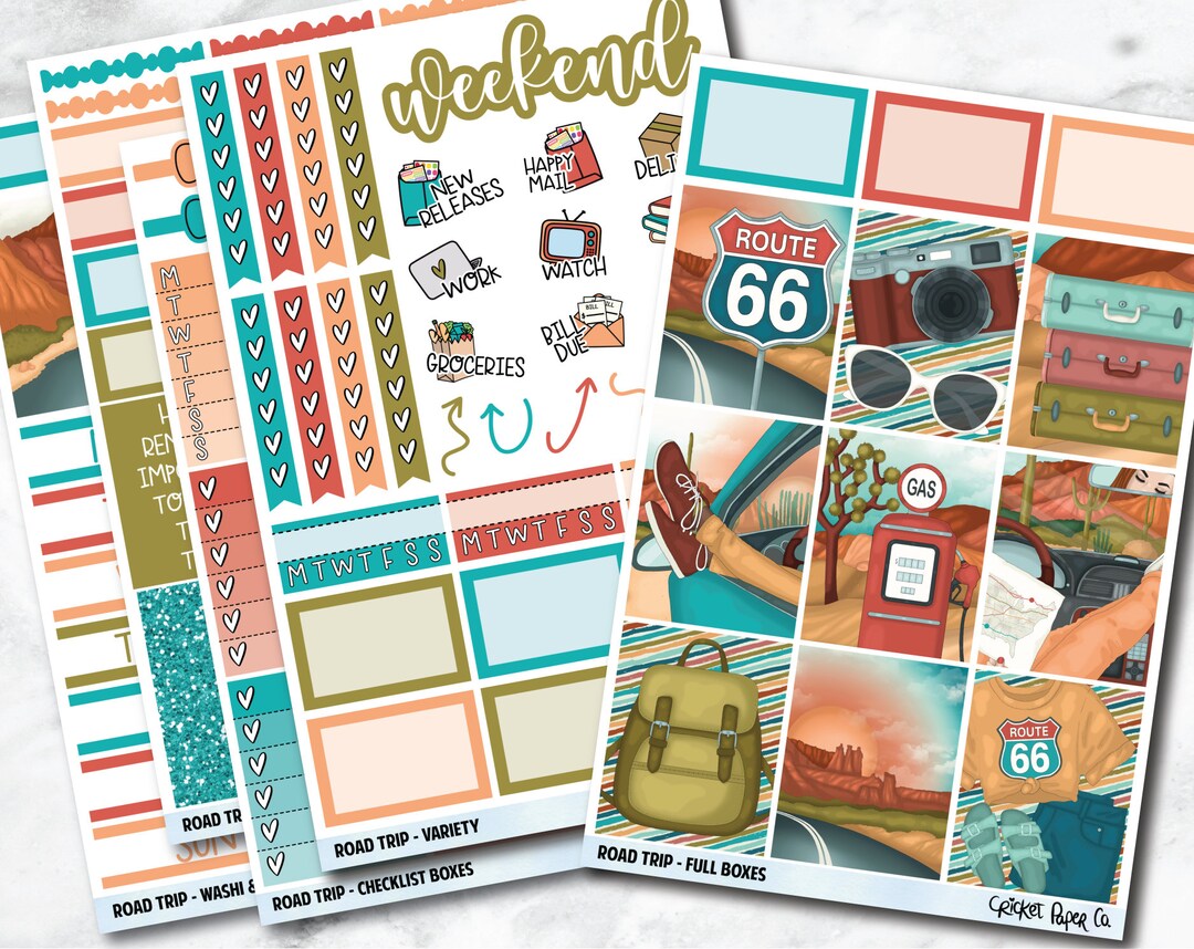 FULL KIT Planner Stickers Road Trip - Etsy