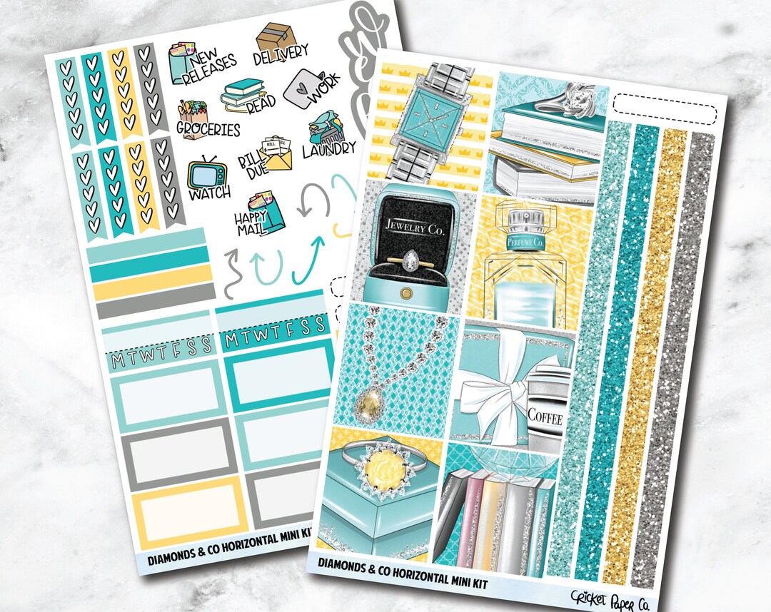 HORIZONTAL Planner Stickers Mini Kit Diamonds & Co. - Etsy