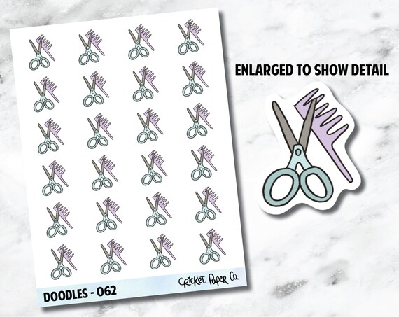 Hair Appointment Haircut Hair Stylist Hand Drawn Doodles | Etsy