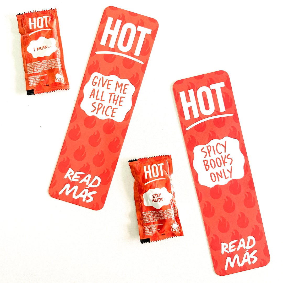 Spicy Books Hot Sauce Packet Inspired Bookmark - Etsy