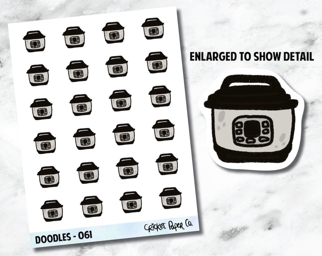 Instant Pot, Slow Cooker, Pressure Cooker Hand Drawn Doodles - 061 - Etsy