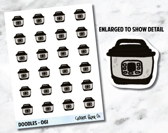 Instant Pot Slow Cooker Pressure Cooker Hand Drawn Doodles | Etsy