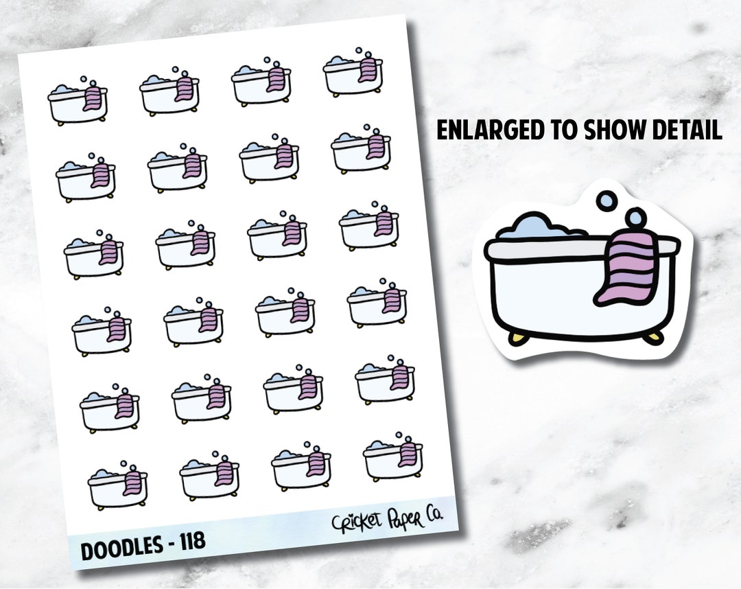 Bubble Bath, Bathtub, Bath Time, Self Care Hand Drawn Doodles - 118 - Etsy