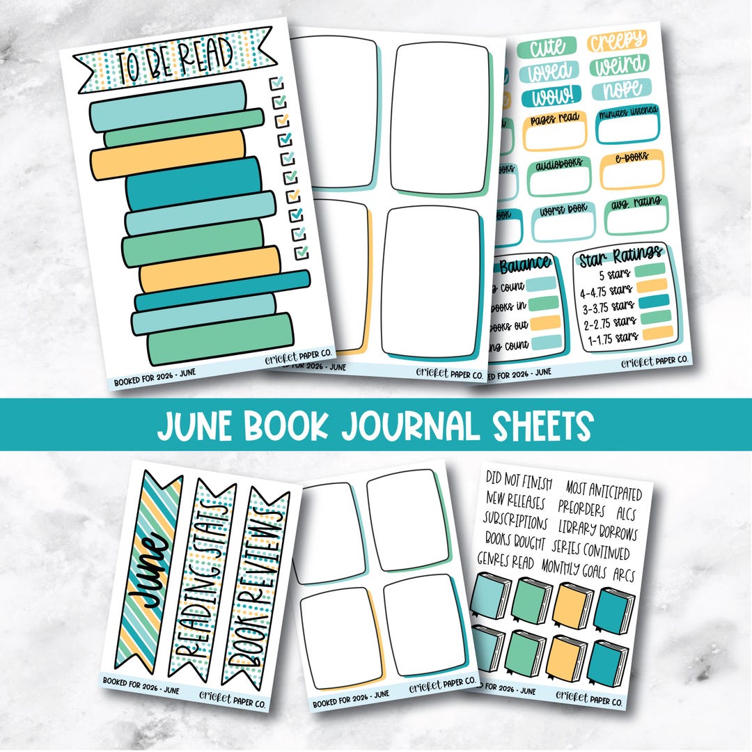 Book and Reading Journal Stickers - June - Etsy