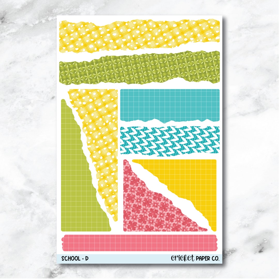 School Torn Paper Edges Journaling and Planner Stickers D - Etsy