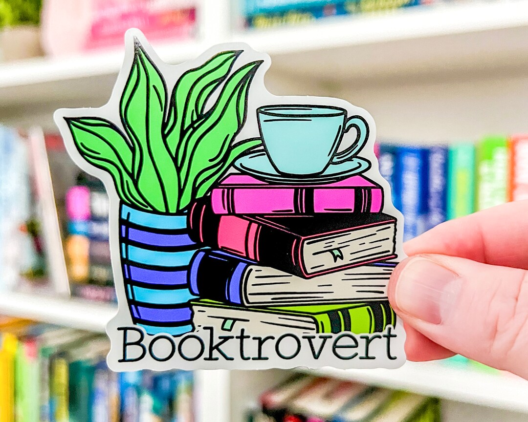 Booktrovert - Bookish Vinyl Sticker - Etsy
