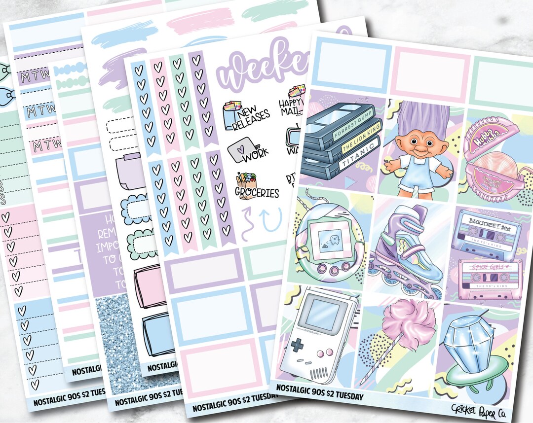 NOSTALGIC 90s Planner Stickers - Full Kit - Etsy