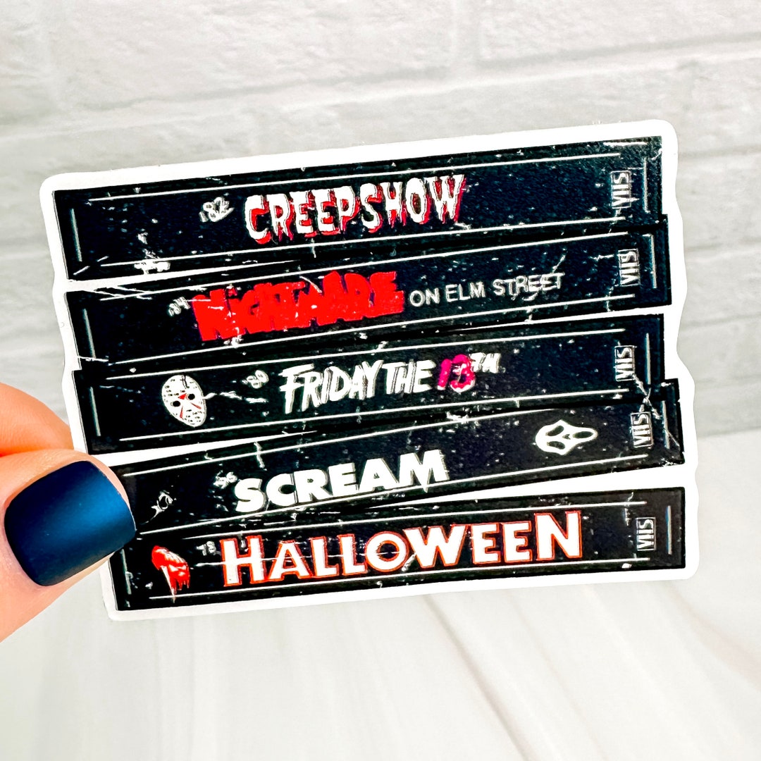 Scary Slasher Halloween Movies VHS Stack - Decorative Vinyl Sticker - Etsy